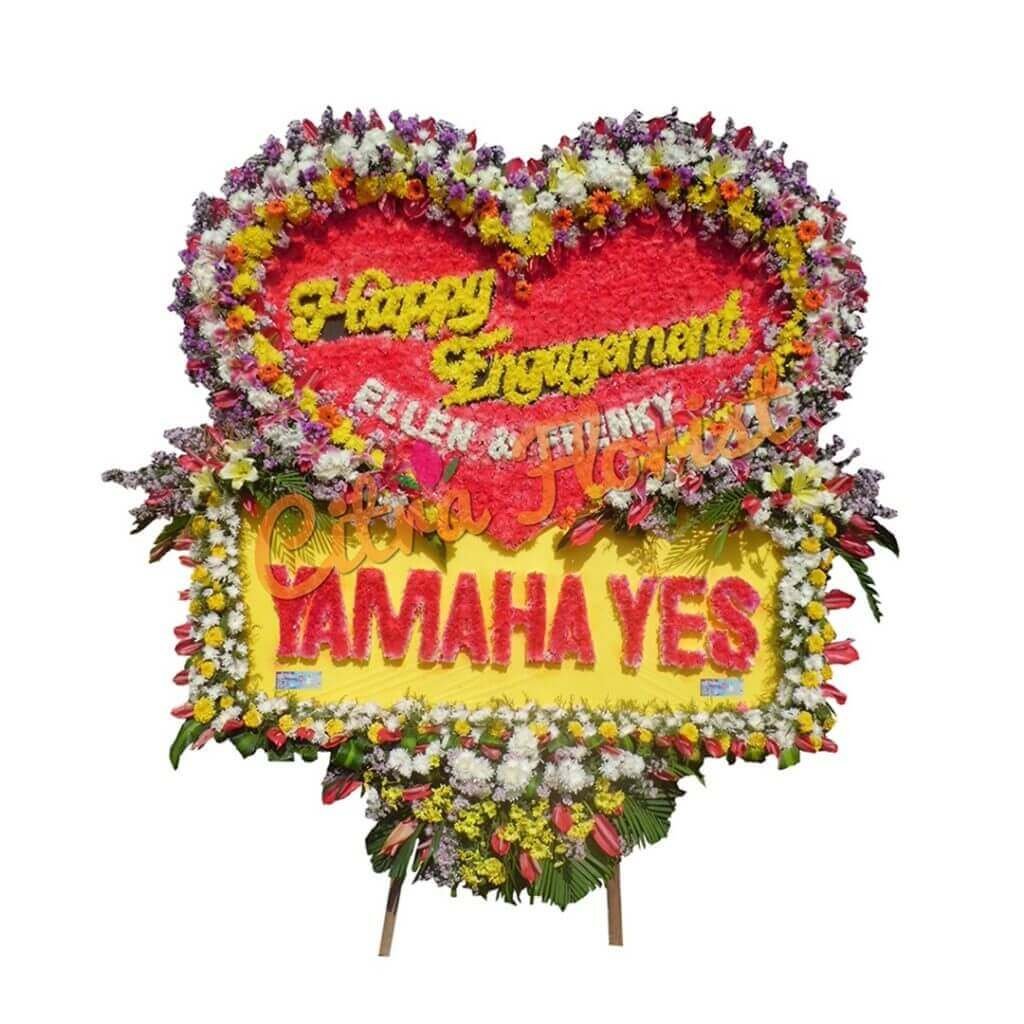 Papan Bunga Happy Wedding Sterofoam Full Flowers Bentuk Love - Citra ...
