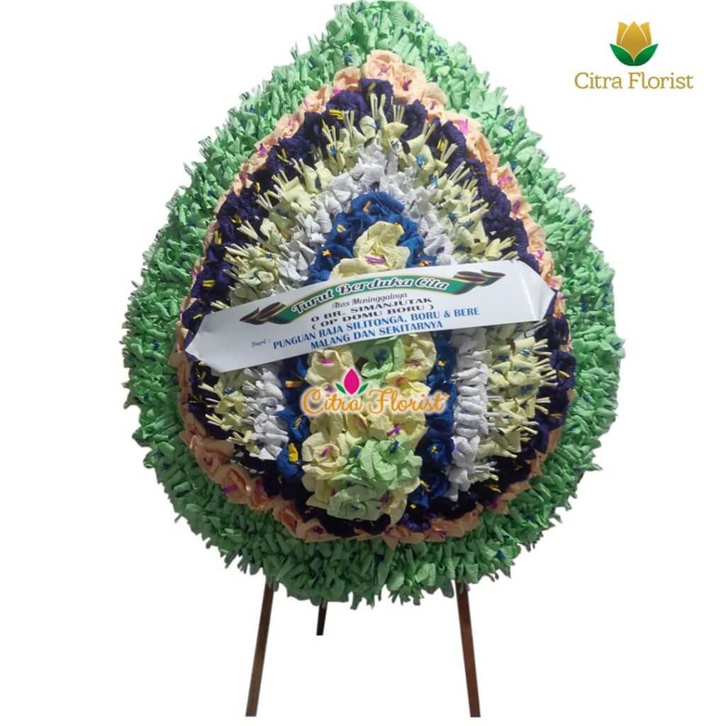 Rangkaian Bunga Krans Kertas Duka Cita - Citra Florist