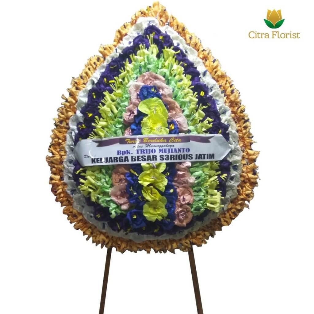 Rangkaian Bunga Krans Kertas Duka Cita - Citra Florist