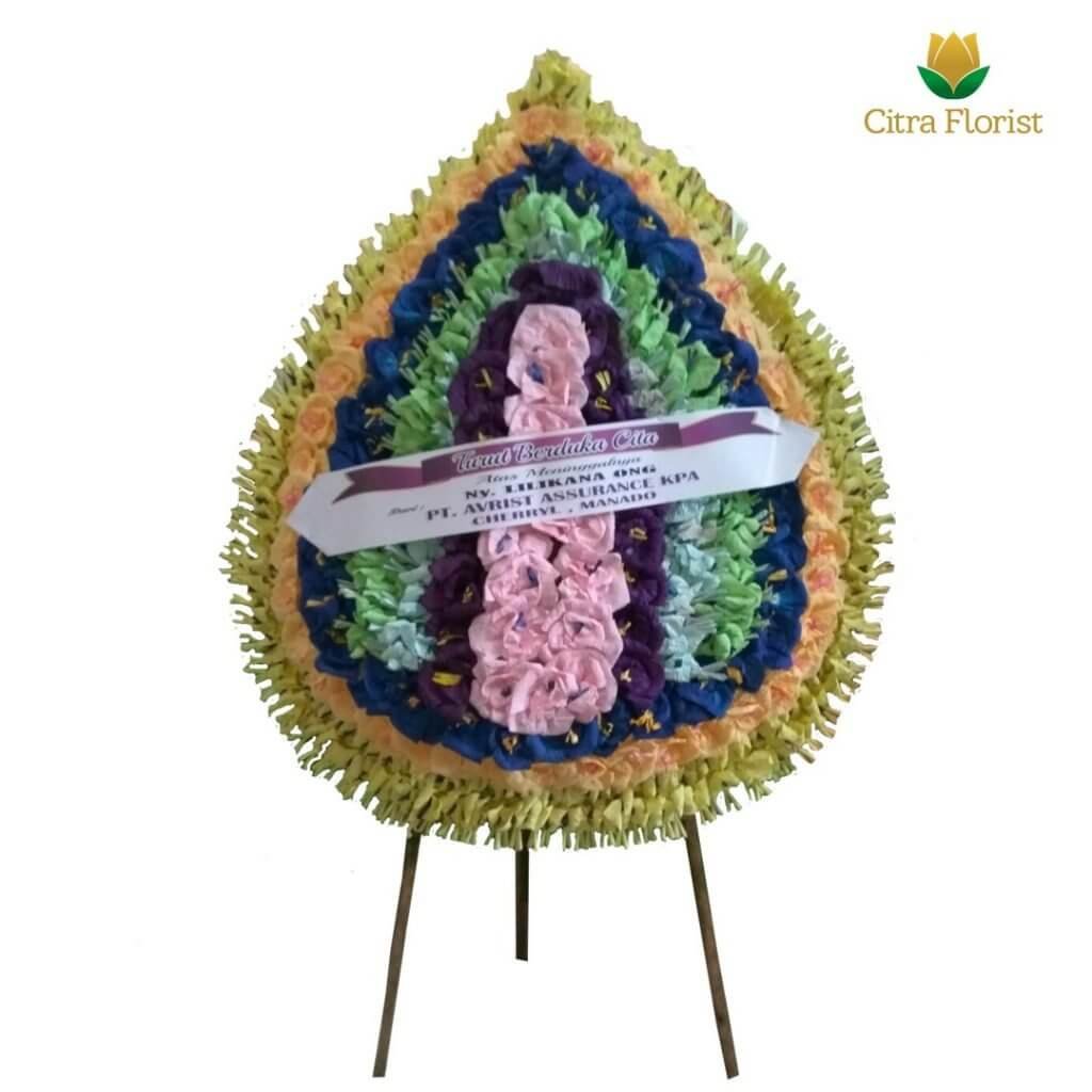 Rangkaian Bunga Krans Kertas Duka Cita - Citra Florist