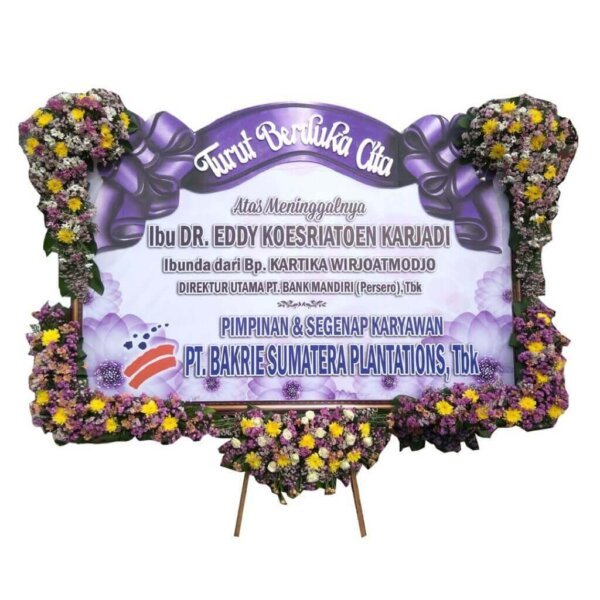 Papan Bunga Duka Cita Sterofoam 2.5 Meter, Bunga 4 Titik (3 Atas & 1 ...